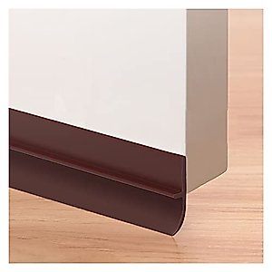 Self Adhesive Door Draft Stopper, Strong Door Sweep for Exterior & Interior Doors, Door Bottom Seal Strip for Reduction Soundproof, Brown
