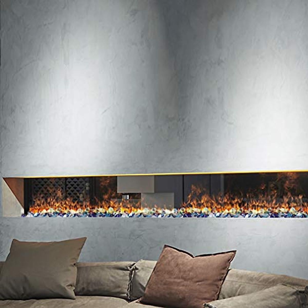 Stanbroil 10-Pound Blended Fire Glass Diamonds - 1/2 inch Fire Glass Blended Cobalt Blue, Crystal Ice, Caribbean Blue Luster for Indoor and Outdoor Gas Fire Pits and Fireplaces