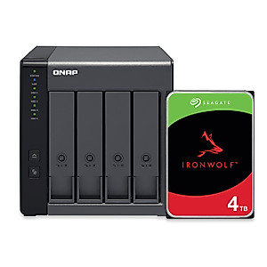 QNAP 4 Bay DAS (USB Type-C) with 12TB Storage Capacity, Preconfigured RAID 5 Seagate IronWolf HDD Bundle (TR-004-44R-US)