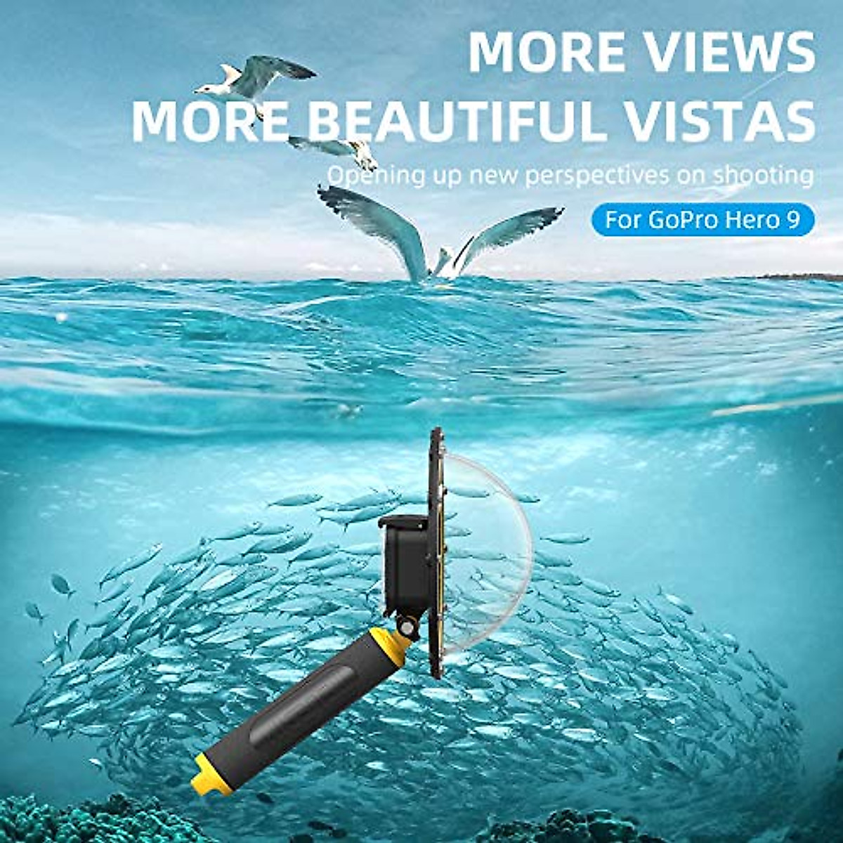 TELESIN Dome Port for GoPro Hero 11 Hero 10 Hero 9 Black, Underwater Dive Case Camera Lens Cover Protector with Waterproof Housing Case, Pistol Trigger, Floating Hand Grip for Go Pro 10/9 Accessories