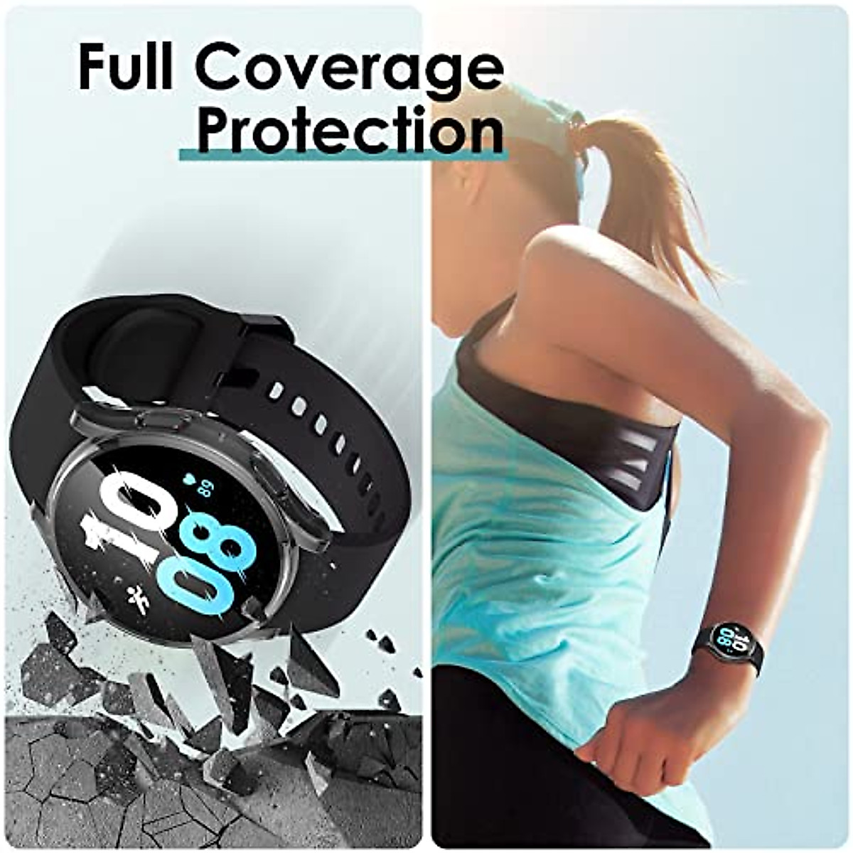 3 Pack Galaxy Watch 5/Galaxy Watch 4 Screen Protector 40mm, QIBOX Soft TPU Protective Case Accessories Compatible with Samsung Galaxy Watch 5 & Watch4, 40mm [Ultra-Thin] [All-Around]