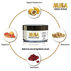 MINA Brow Scrub | For Long-Lasting Henna Or Tint | Natural Extracts Gently Exfoliate The Skin | Prepare The Area For Henna Or Tint 50ml
