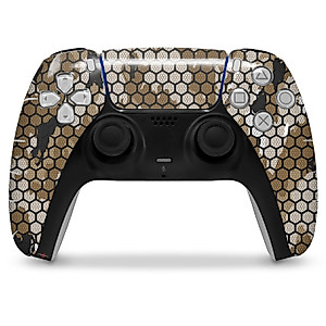 WraptorSkinz Skin Wrap compatible with Sony PS5 DualSense Controller HEX Mesh Camo 01 Tan (CONTROLLER NOT INCLUDED)