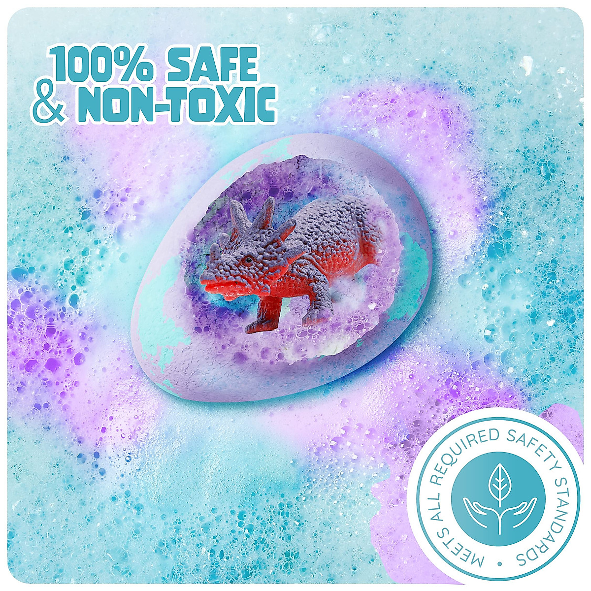 Dino Easter Egg Bath Bombs for Kids - Kid Baths Bomb with Surprise Inside - Easter Basket Stuffers - Dinosaur Toys Gift for Boys and Girls Ages 6 7 8 Years Old Gifts - Fun Educational Toy Fizzy