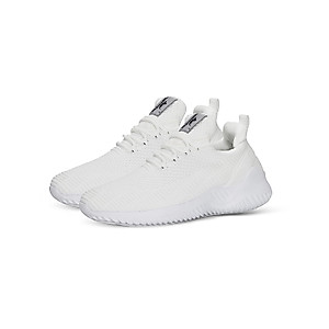 Flysocks Walking Tennis Shoes for Men Non Slip Lightweight Breathable Mesh for Indoor Outdoor Gym Travel Work Casual Memory Foam Running Sneaker White Size 8