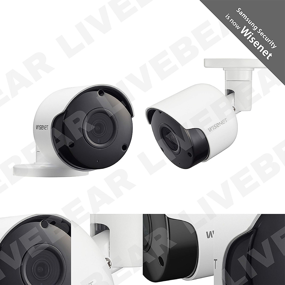 Wisenet SDC-89445BF 5MP CCTV Surveillance Weatherproof Bullet Security Camera 82ft IR Distance Plastic Housing 3.6mm Lens 104° Wide Angle