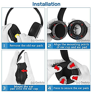 Geekria Comfort Hybrid Velour Replacement Ear Pads for Sony Playstation 5 Pulse 3D PS5 Wireless Headphones Earpads, Headset Ear Cushion Repair Parts (Black)
