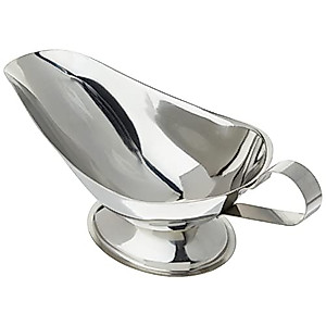 Winco Gravy Boat, 10-Ounce, Stainless Steel, Medium