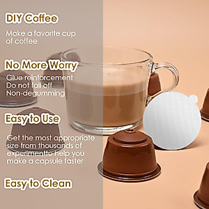 Prasacco 100 Pieces Reusable Aluminum Foil Lid Reusable Coffee Covers（37mm/1.45inch）