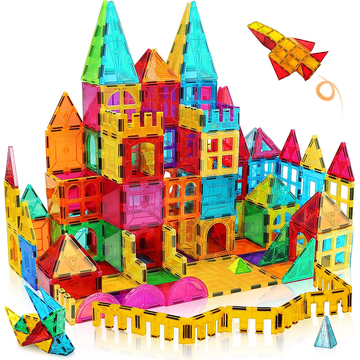 NVHH Magnetic Tiles for 3 4 5 6 7 8+Year Old Boys Girls 72PCS Oversize 3D Magnetic Building Blocks for Kids Age 3-5/STEM Toys for 4-8 Christmas Birthday Gifts