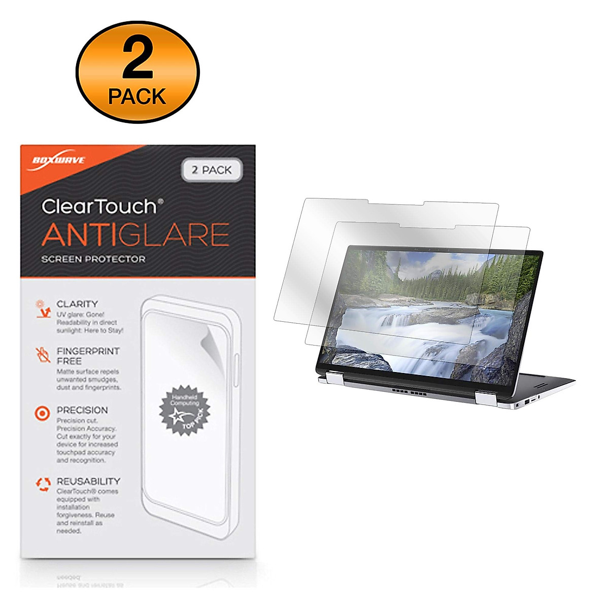BoxWave Screen Protector Compatible with Dell Latitude 7400 2-in-1 - ClearTouch Anti-Glare (2-Pack), Anti-Fingerprint Matte Film Skin for Dell Latitude 7400 2-in-1