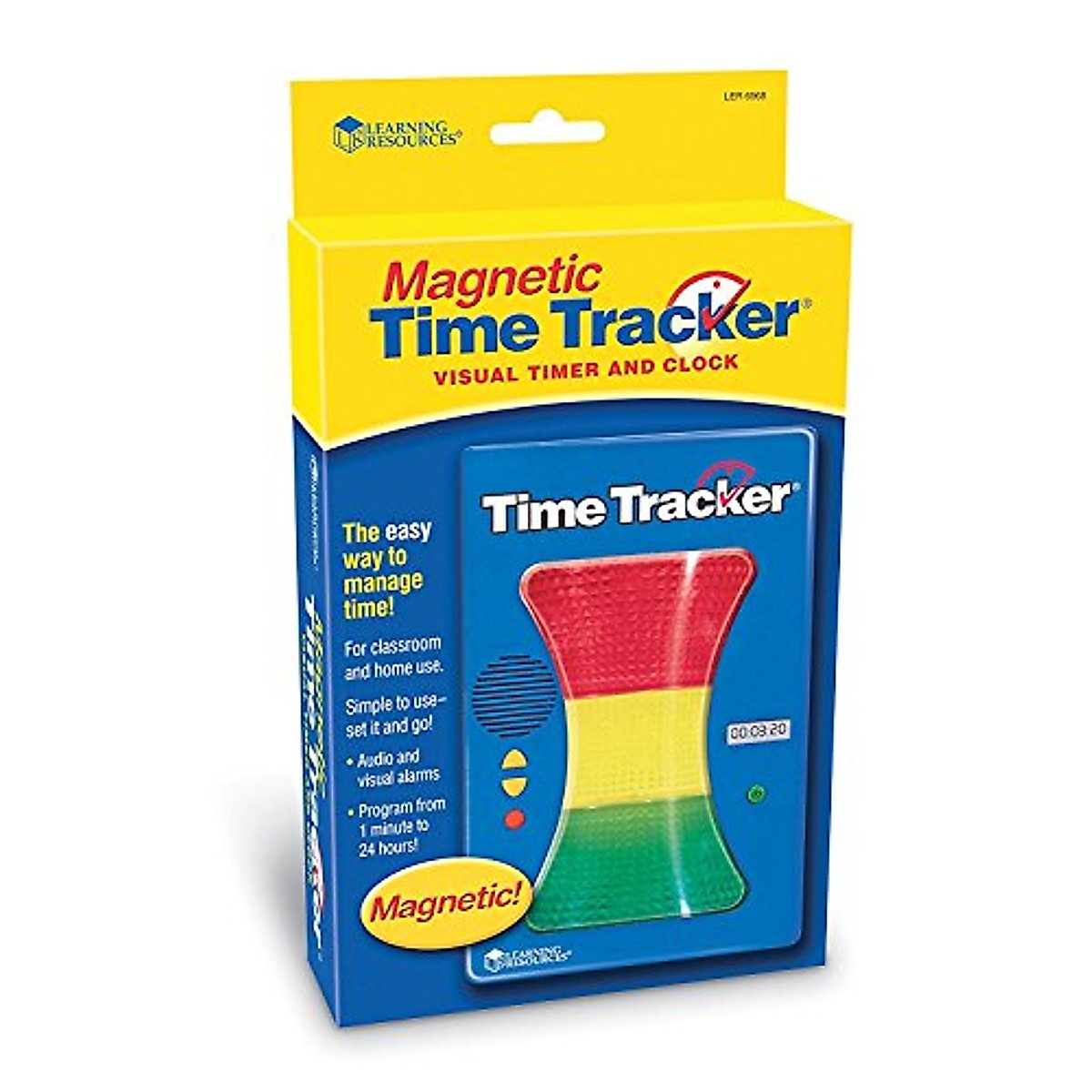 Learning Resources Magnetic Visual Time Tracker & Clock, Classroom Accessories, Teacher Aids, 3-Color Lighted Display, Visual & Audio Alarms, 7 x 1-1/2 x 5 in
