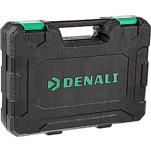 Denali 46-Piece 3/8-Inch Drive 6 & 12 Point Shallow/Deep Socket Set and 72 Teeth Reversible Ratchet, SAE/Metric Size With Carrying Case, 13.1 in x 9.7 in x 3 in