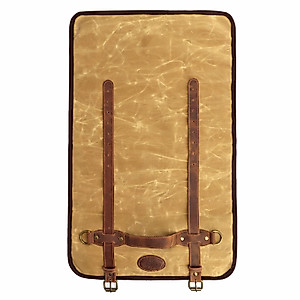 TOURBON Waxed Canvas Chef Knife Set Holder with 23 Slots and Zipper Pouch, Knives Roll Storage Bag with Removable Shoulder Strap and Leather Handle Strap