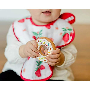 Little Unicorn Cotton Muslin Classic Bib 3 Pack– 100% Cotton – Machine Washable - Softer with Every Wash – Playful Designs - 3 Lightweight, Breathable Layers – for Boys and Girls (Berry Lemonade)