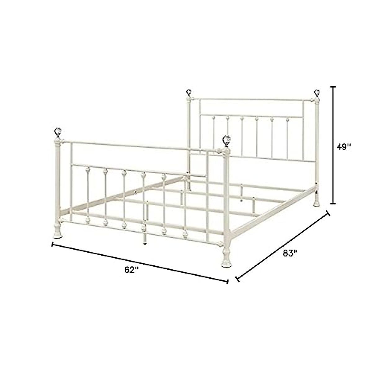 Acme Comet Metal Fame Queen Bed in White