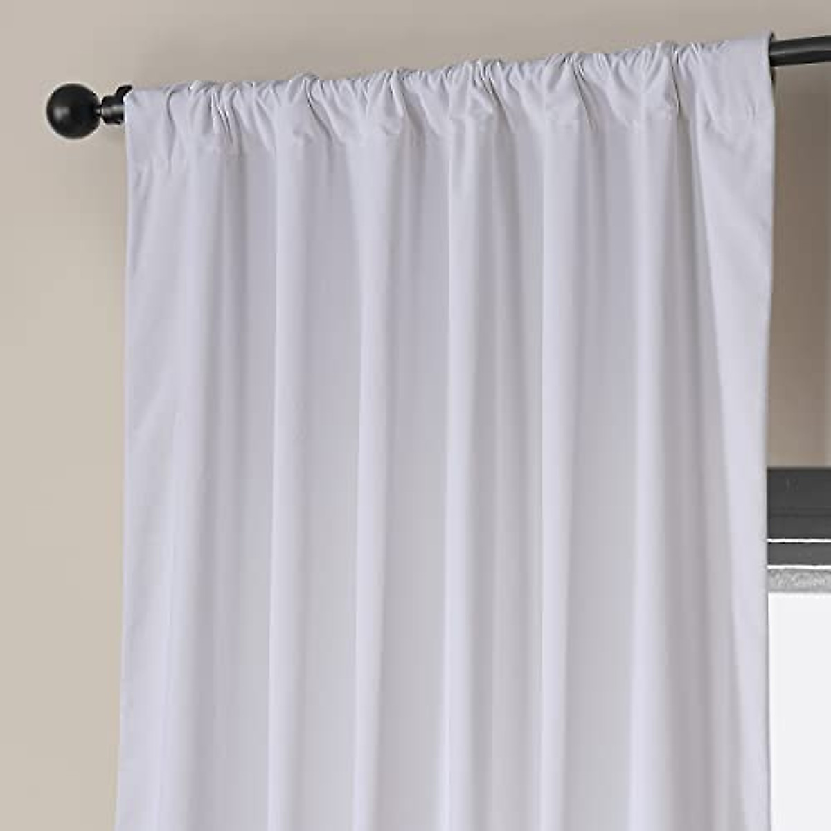 HPD Half Price Drapes Vintage Cotton Velvet Curtains for Living Room 50 X 84 (1 Panel), VCCH-VET20802-84, Powder White