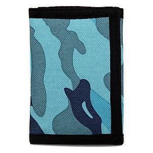 JONYEE Kids Wallet for Boys and Girls, Novelty Wallet for Boys Ages 5-7, Camo Teen Wallet for Kids Birthday Gifts (Blue)