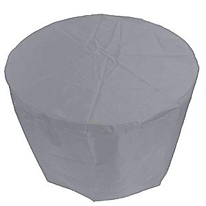 QIAOH Garden Furniture Covers Round 128x38in, Garden Table Cover, 420D Heavy Duty Protection Waterproof Windproof Weatherproof & Anti-UV Outdoor Patio Circular Table Cover, Patio Furniture Cover