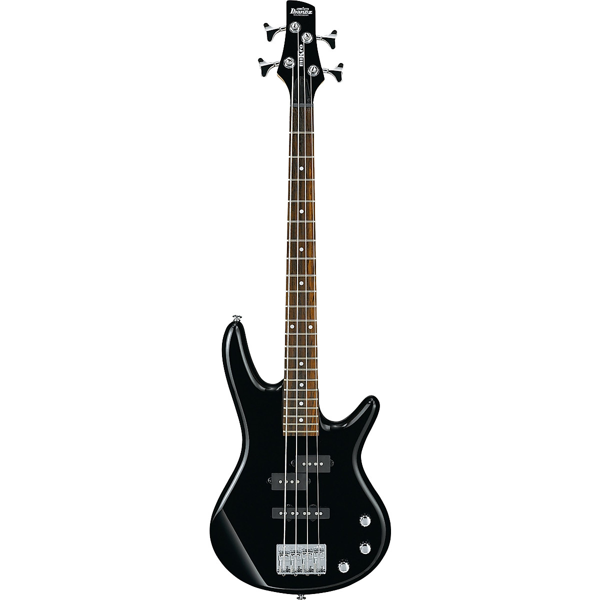 Ibanez GSRM 4 String Bass Guitar, Right Handed, Black (GSRM20BK) & Protec Guitar Strap with Leather Ends and Pick Pocket, Black