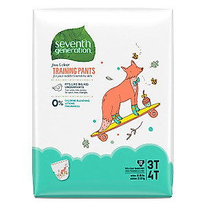 Seventh Generation Baby & Toddler Training Pants, Free & Clear, Large Size 3T-4T 32-40lbs, 22ct