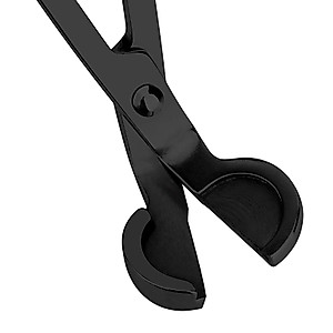 CHEFBEE Candle Wick Trimmer, Polished Stainless Steel Wick Clipper Cutter, Scissors, Reaches Deep Into Candles to Cut Spent Wicks, Allow Cleaner Burn and Prevent Soot Buildup (Black)