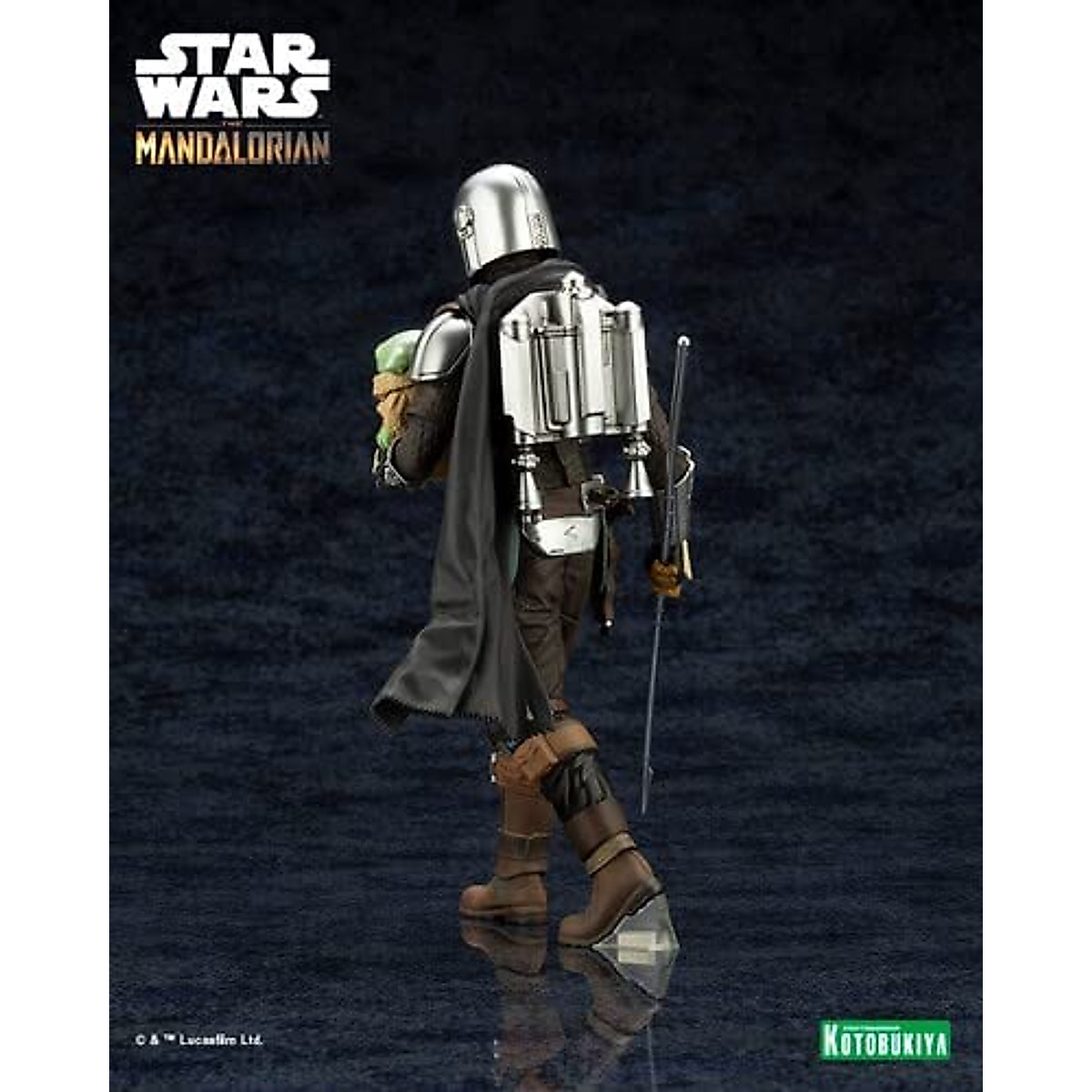 Kotobukiya Star Wars: The Mandalorian & Grogu with Beskar Staff ARTFX+ Statue, Multicolor
