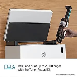 HP Neverstop Laser MFP 1202w Wireless Monochrome All-in-One Printer with cartridge-free toner tank, comes with up to 5,000 pages of toner in the box (5HG92A)