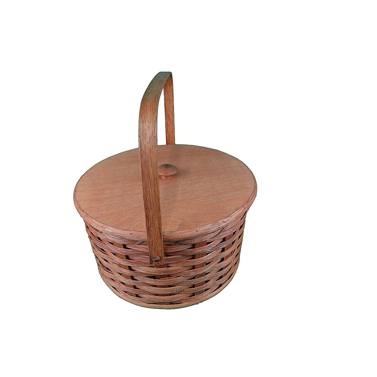 Round Double Pie Carrier Basket with Tray and Lid Made in the USA. Collectible Handmade Primitive Decor, Carry Your Pies in Style to Thanksgiving, Easter, and Christmas Dinners. Featured in the La Times News Paper.