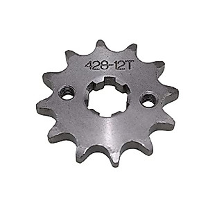 Trkimal Motorcycle 428 Front Sprocket for 50cc 70cc 90cc 110cc 125cc 140cc 160cc Dirt Pit Bike Mini Bike TaoTao Roketa Coolster Sunl Lifan Loncin ATV Quad 4 Wheeler Moped (428-12T, 17MM)