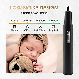 RAINBEAN Ear and Nose Hair Trimmer for Men and women-2020, Professional Nose Hair Trimmer with Stainless Steel Blad & IPX7 Waterproof System, Facial Eyebrow and Nose Hair Remover.