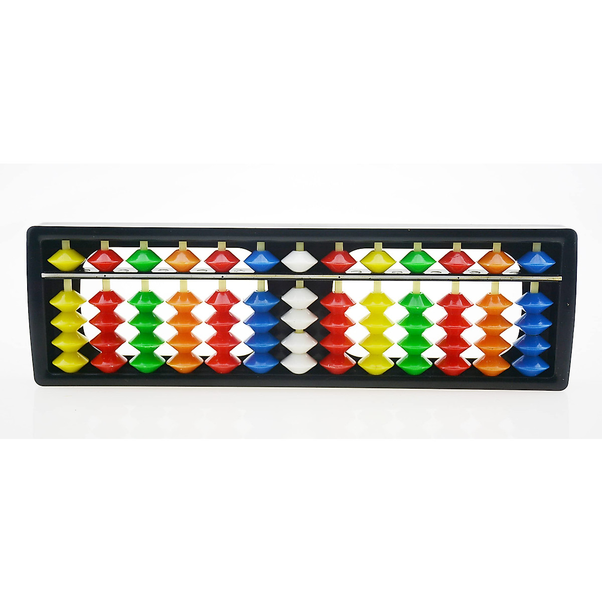 CCHW Plastic Colorful Beads Abacus Soroban, 13 Column Chinese Abacus Japanese Soroban Calculator Kid's Counting Tool (Style 1)