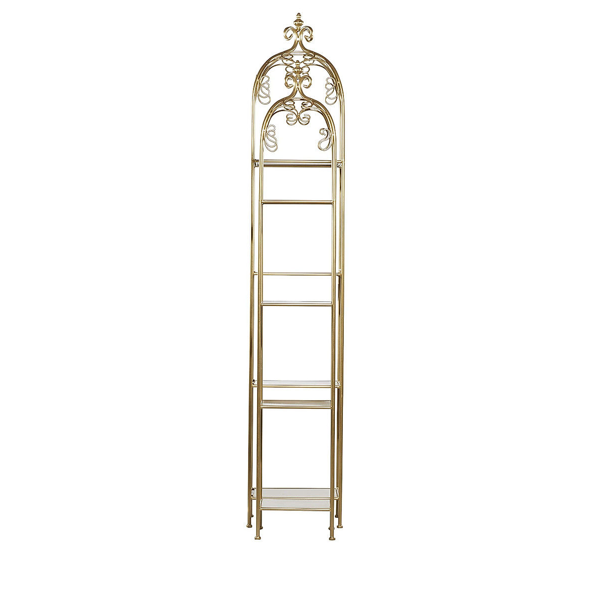 Deco 79 Contemporary Metal Shelving Unit, Set of 2 74", 65"H, Gold
