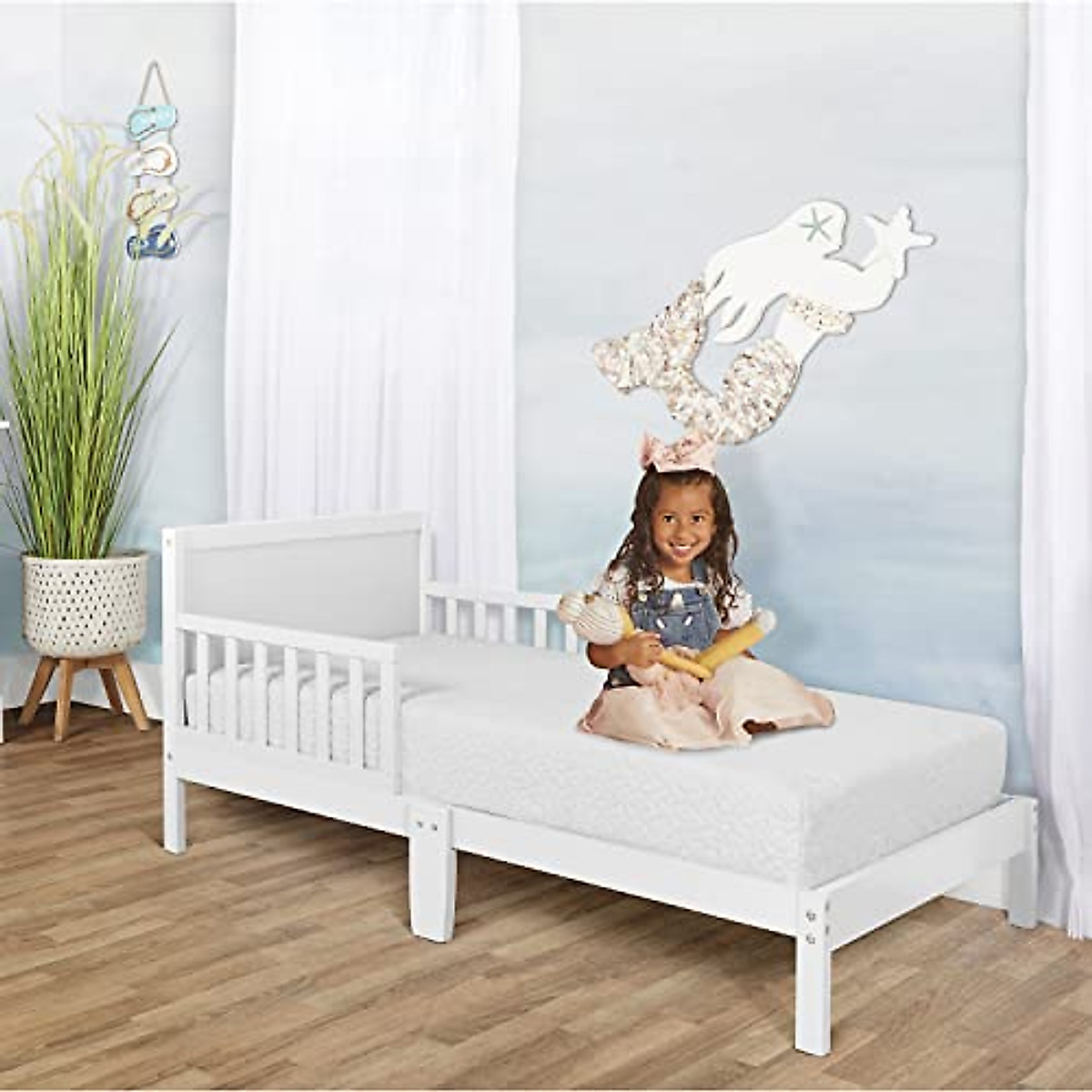 Dream On Me 648-WHT Brookside Toddler Bed, 53lx29bx28h inches, White
