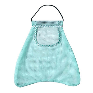 Reusable Mesh Bag, Portable Grocery Bags, Washable Hanging Storage Bags, Organizer Shopping Handbag for Fruit, Garlic, Onion, Potato(Blue)