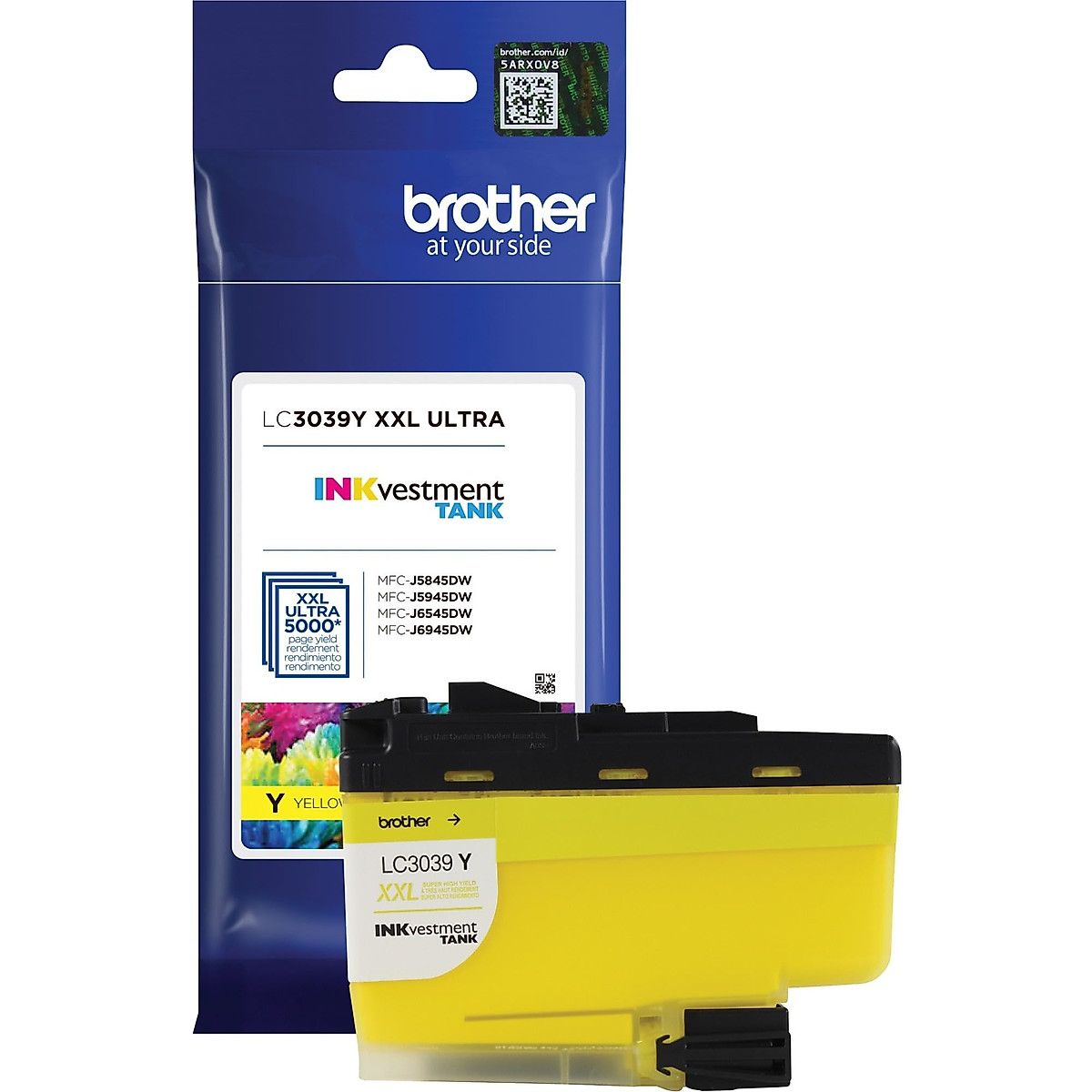 Brother Genuine LC3039Y, Single Pack Ultra High-Yield Yellow INKvestment Tank Ink Cartridge, Page Yield Up to 5,000 Pages, LC3039, Amazon Dash Replenishment Cartridge