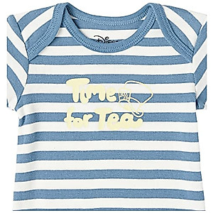 Amazon Essentials Disney | Marvel | Star Wars | Princess Baby Girls' Short-Sleeve Bodysuits, Pack of 6, 6-Pack Alice Tea Party, 0-3 Months
