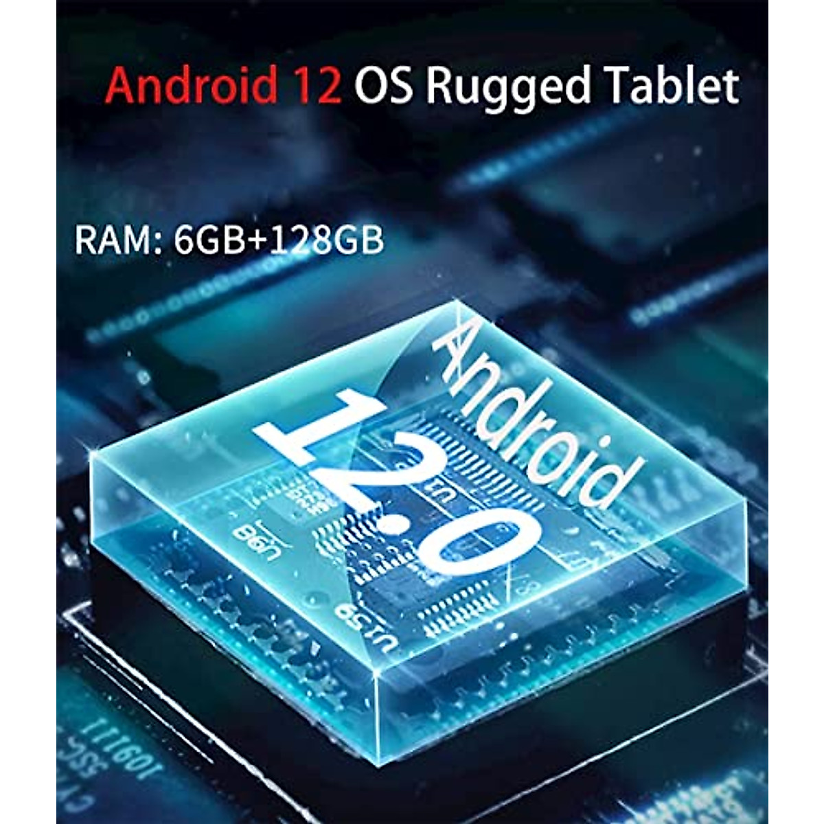 Upgraded Rugged Android Tablet, 8" IP68 Waterproof Ruggedized Tablet with Octa-Core CPU,Android 12.0, 6GB RAM,1284GB Storage, Wi-Fi, 13 Mega Camera,Waterproof Tablet for Enterprise Mobile Field Work
