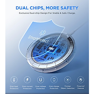 3 in 1 Magnetic Wireless Charger,15W Max Fast Wireless Charging Pad Compatible with MagSafe Charger iPhone 15/14/13/12 Series, Airpods 3/2/Pro/Pro 2 & iWatch All Series, 20W PD USB-C Adapter Included