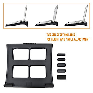 DAC Ventilated Height and Angle Adjustable Laptop Stand Riser for Desk, Non-skid, Cable Management Included 2.6" x 11.5" x 13"