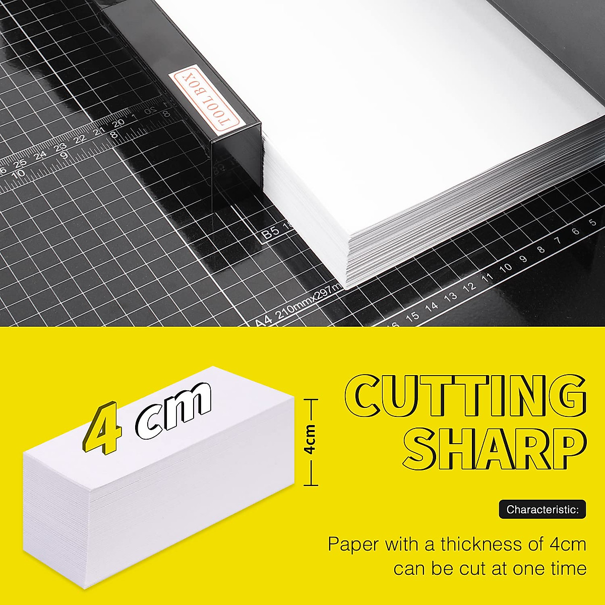 A3 Heavy Duty Paper Cutter, 17"Guillotine Paper Cutter, High-Speed Steel Blade 1.57" Stack Cutting