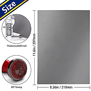 2 Pack Rubber Stamp Sheet for trodat Laser Engraving Machine with A4 Size 2.3mm- Grey