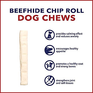 Pet Factory American Beefhide 5" Chip Rolls Dog Chew Treats - Natural Flavor, 50 Count/1 Pack
