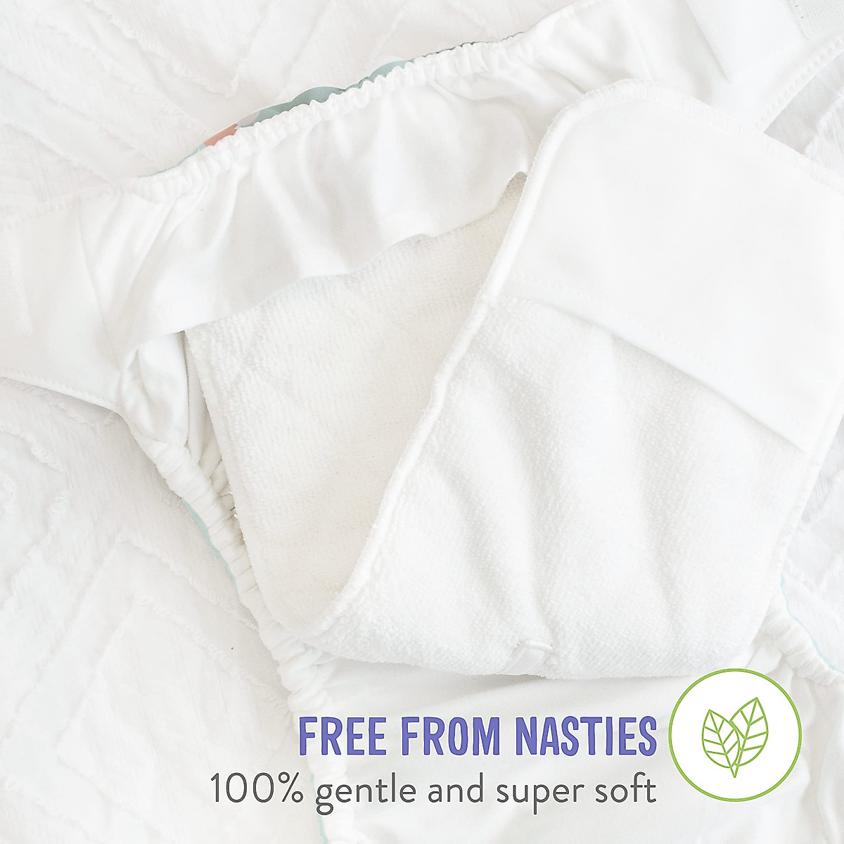 Bambino Mio Miosolo Classic Cloth Diaper Set, Unisex, 6 Count, White