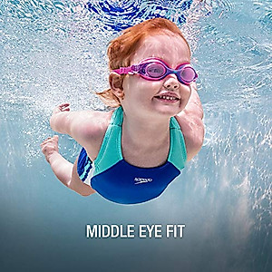 Speedo Unisex-Child Swim Goggles Skoogle Ages 3 - 8, Black Blue/Jade/Emerald