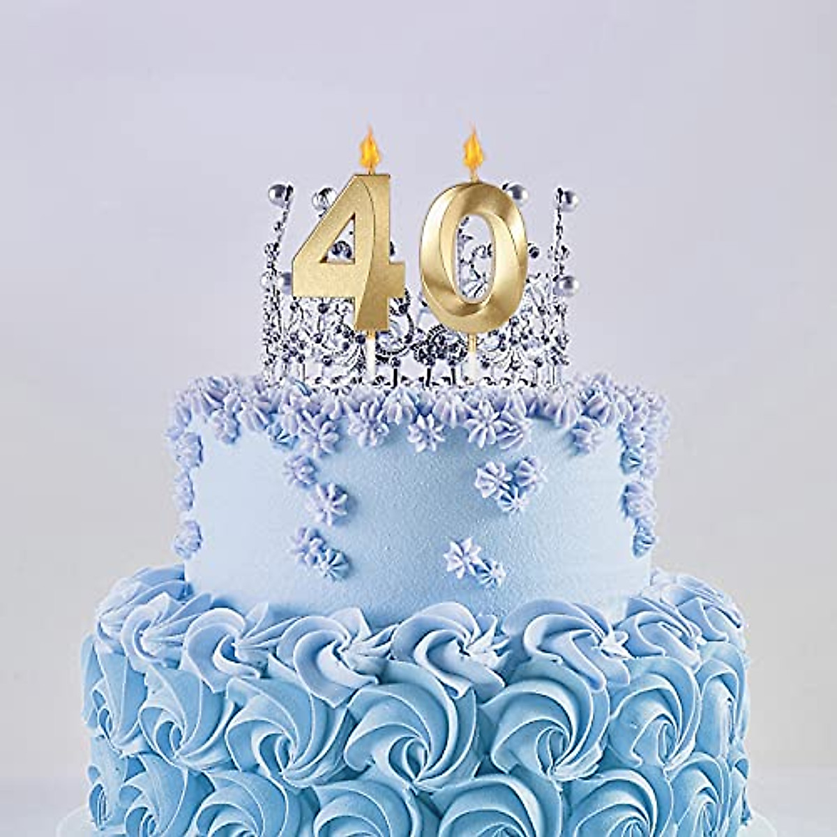 Gold 46th & 64th Birthday Candles for Cakes, Number 46 64 Candle Cake Topper for Party Anniversary Wedding Celebration Decoration