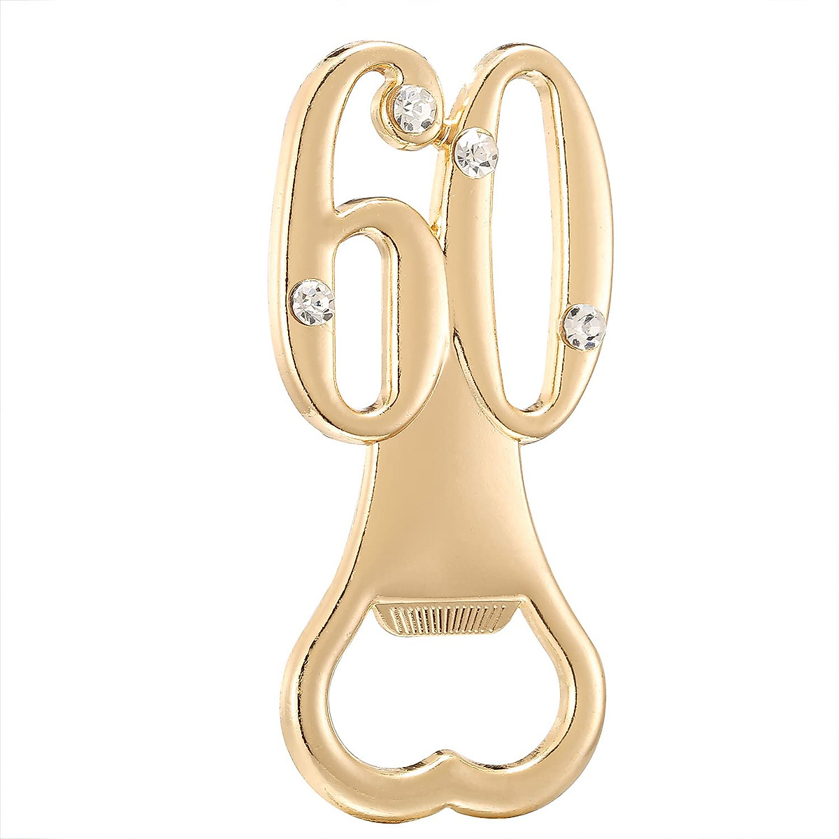 Yuokwer 24 PCS Bottle Openers Gold Birthday Party Favors 60th Anniversary Favors for Guests,Number 60th Birthday Party Decorations Beer Bottle Openers for Party Gift Souvenir Supplies (Gold 60th, 24)