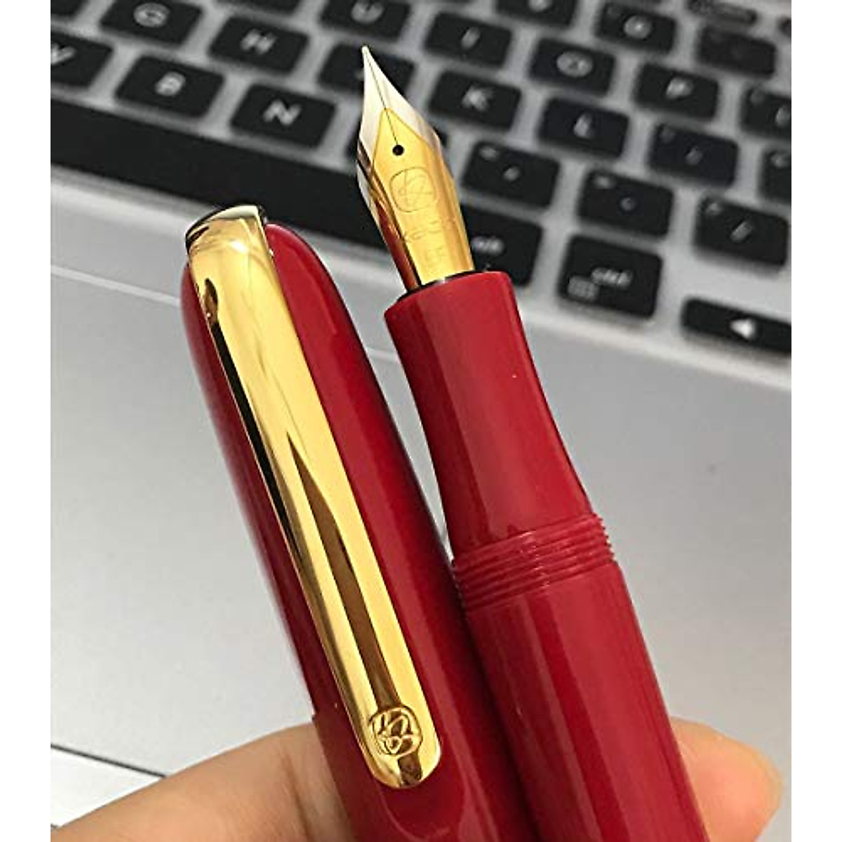 KACO Master Fountain Pen Extra Fine Nib Vivid Red Color with Alloy Pen Case
