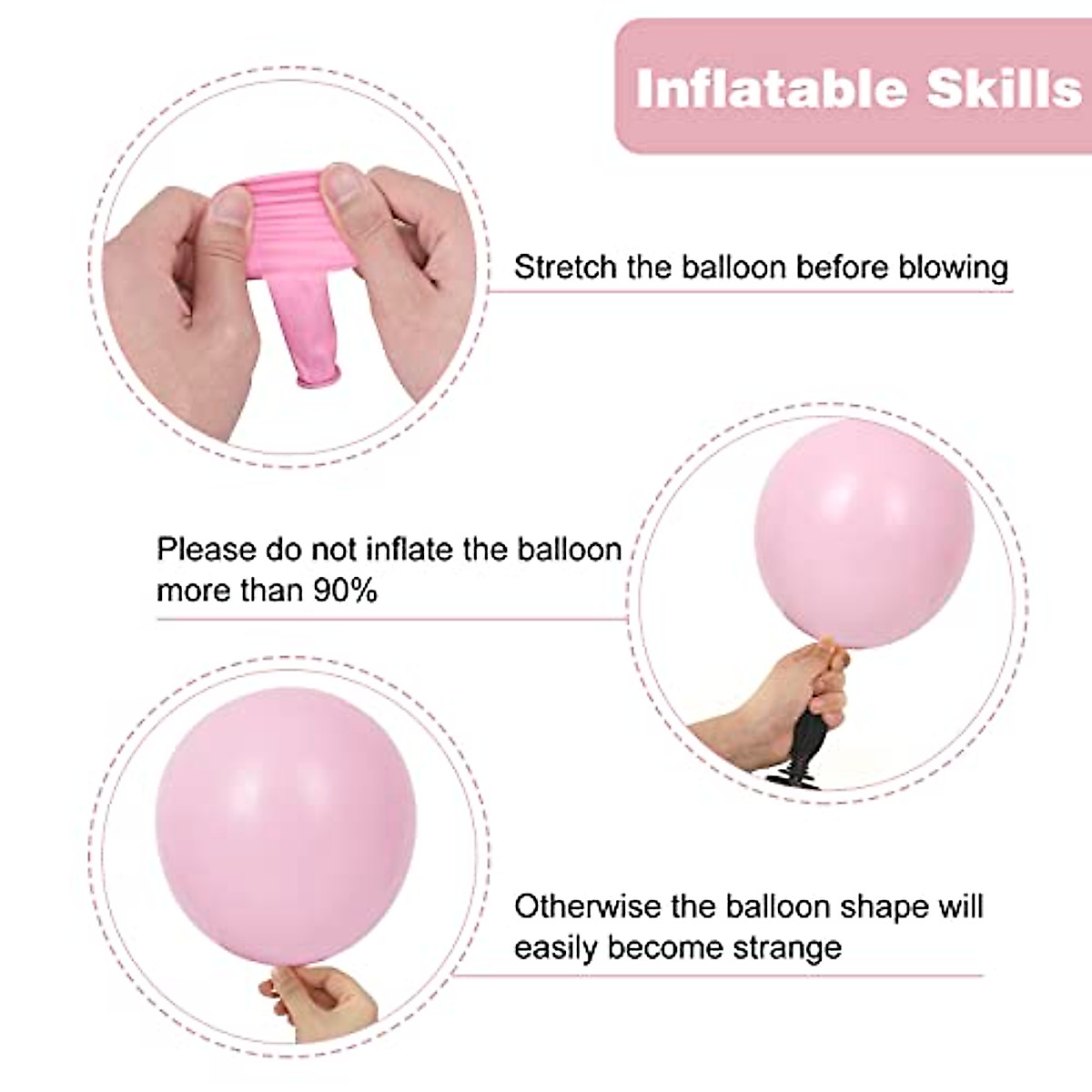 RUBFAC 65pcs 12 inch Pink Gold Confetti Balloons Kit, Pink White Gold Party Balloons with Ribbons for Birthday, Wedding, Baby Shower, Graduation Decorations