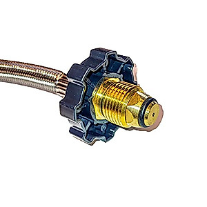 FORTITUDE GEAR Propane Pigtails Braided Stainless Steel, 15 Inch, Set of Two, POL = 1/4 NPT